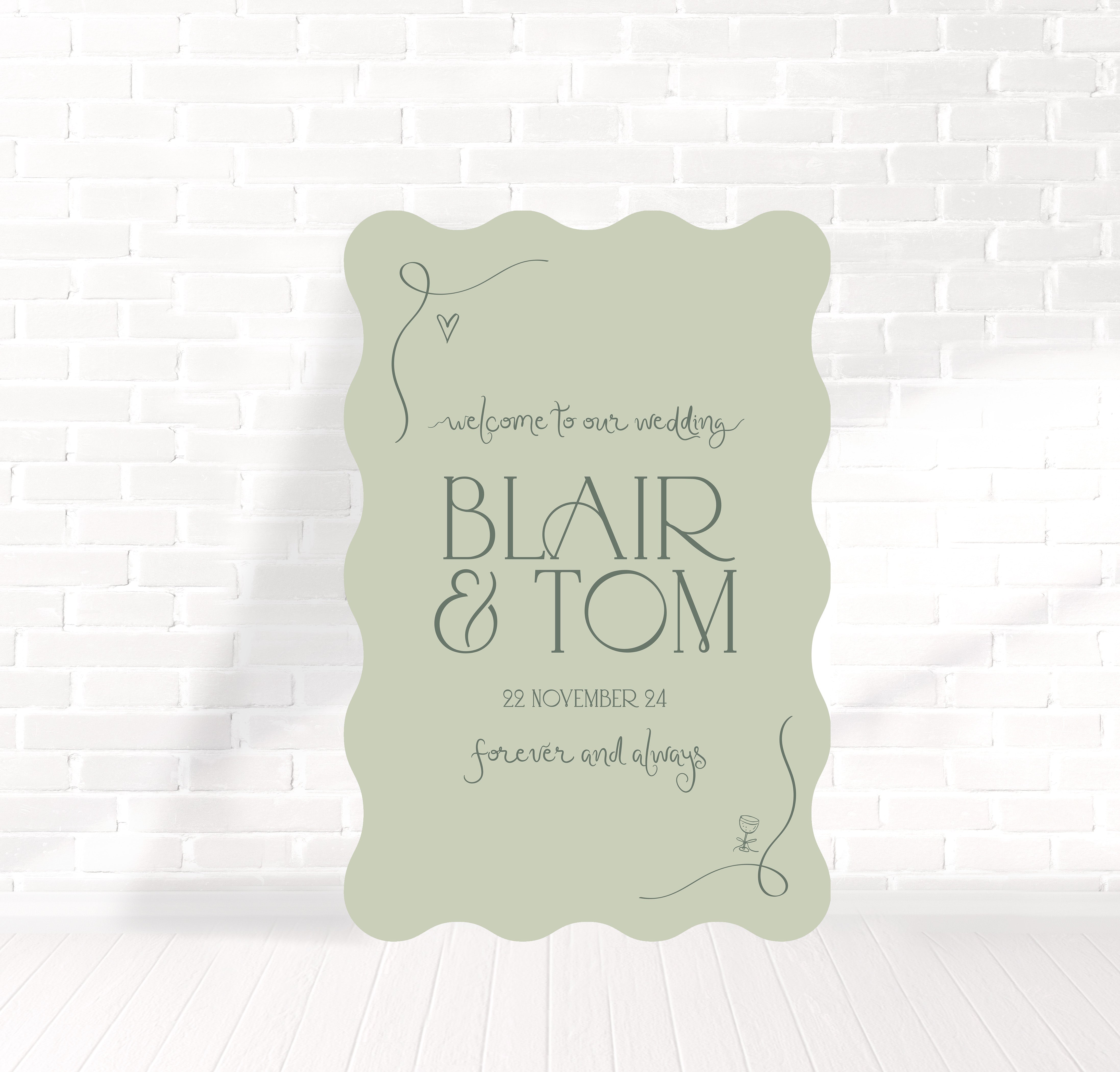 Chic Sketch Welcome Sign 60x90cm – Danger & Moon