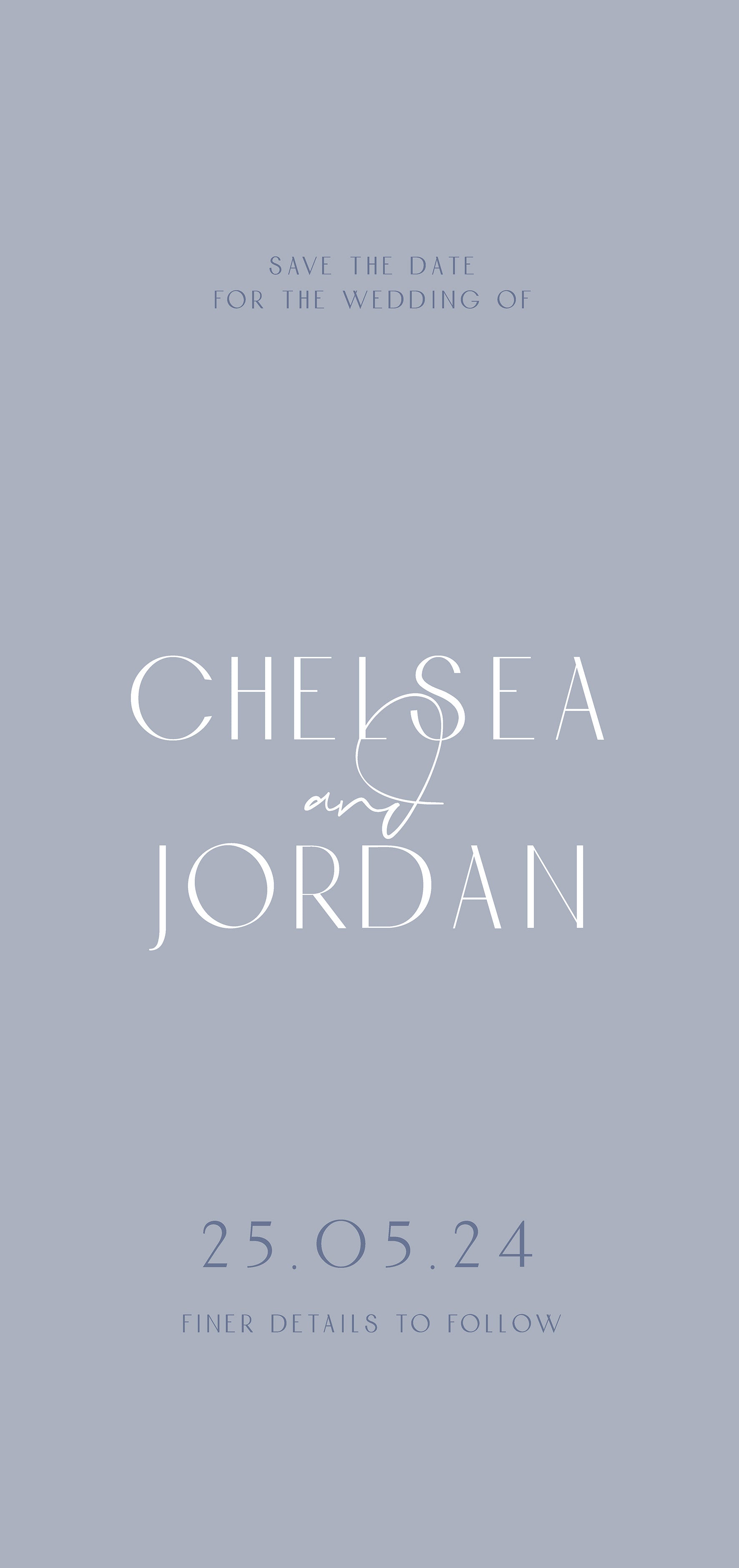 Digital E-vite: Modern Romantic Save the date – Danger & Moon