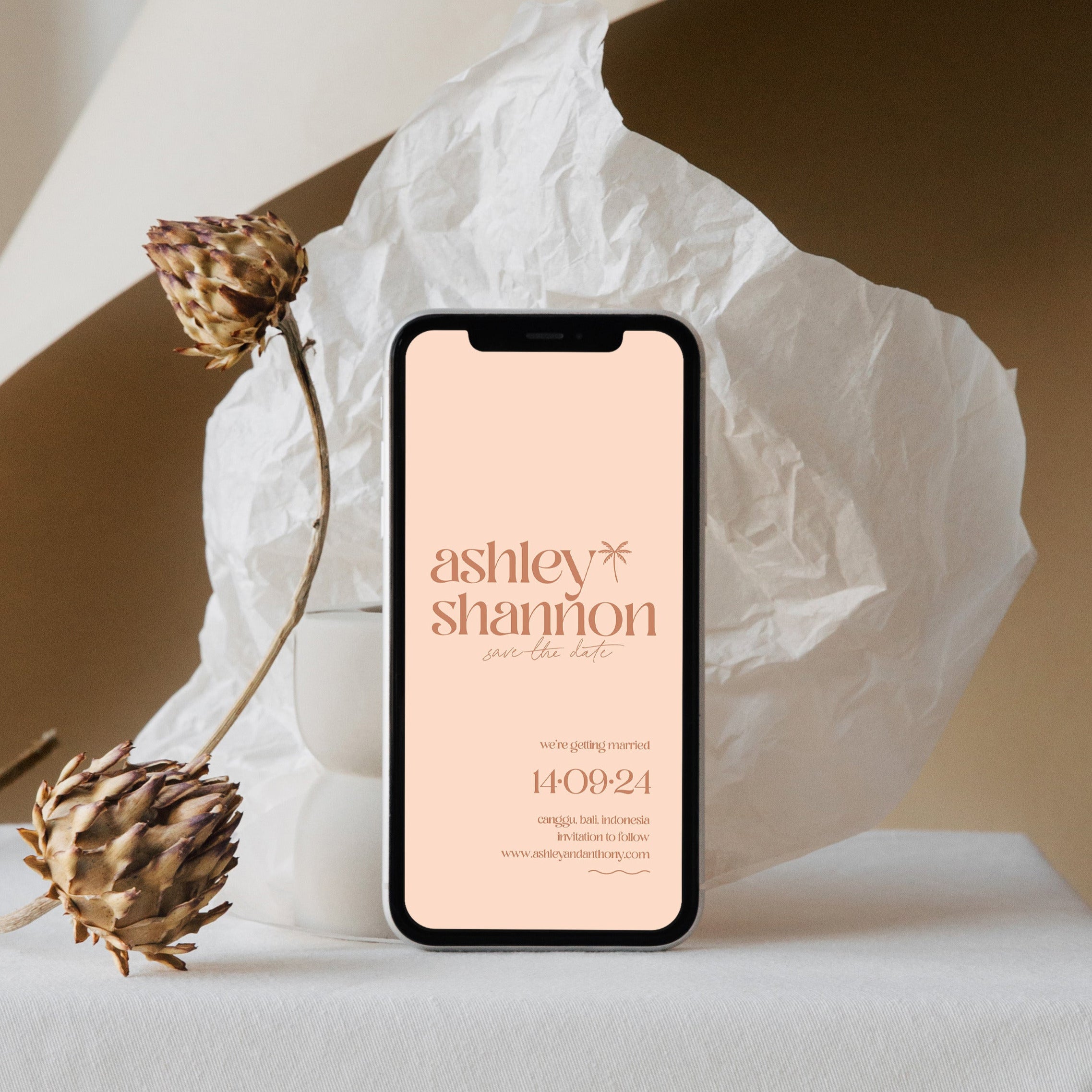 Digital E-vite: Destination Save the date – Danger & Moon